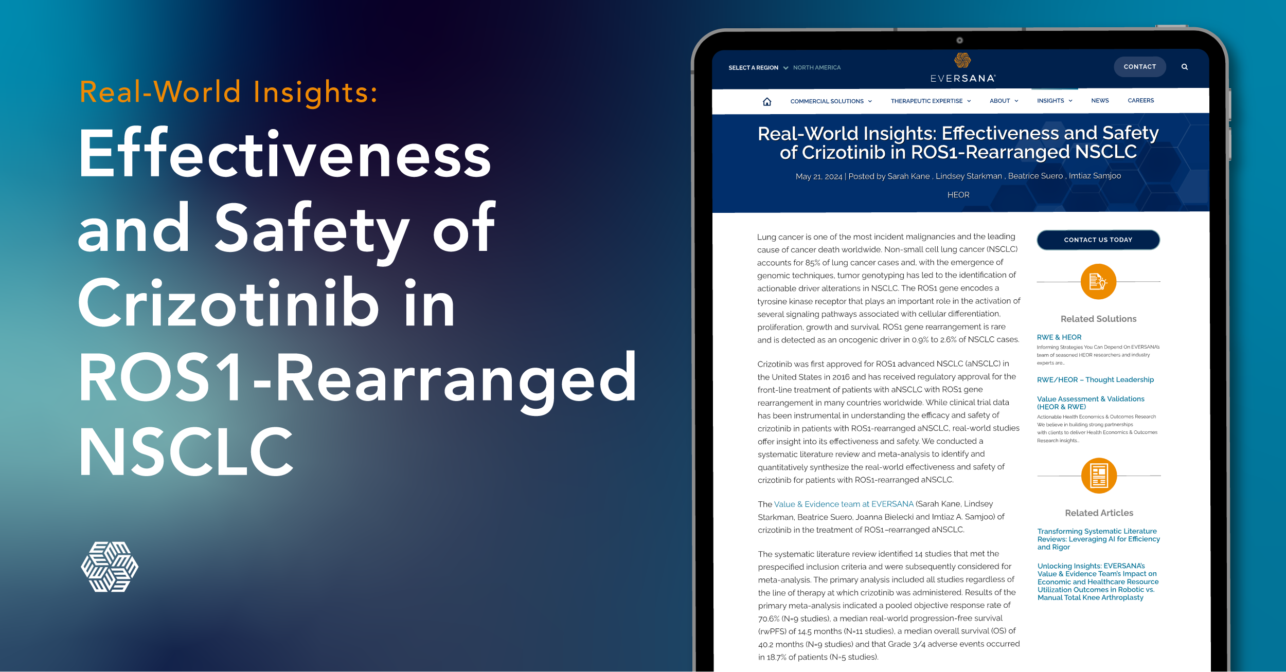 Real-World Insights: Effectiveness and Safety of Crizotinib in ROS1-Rearranged NSCLC | EVERSANA